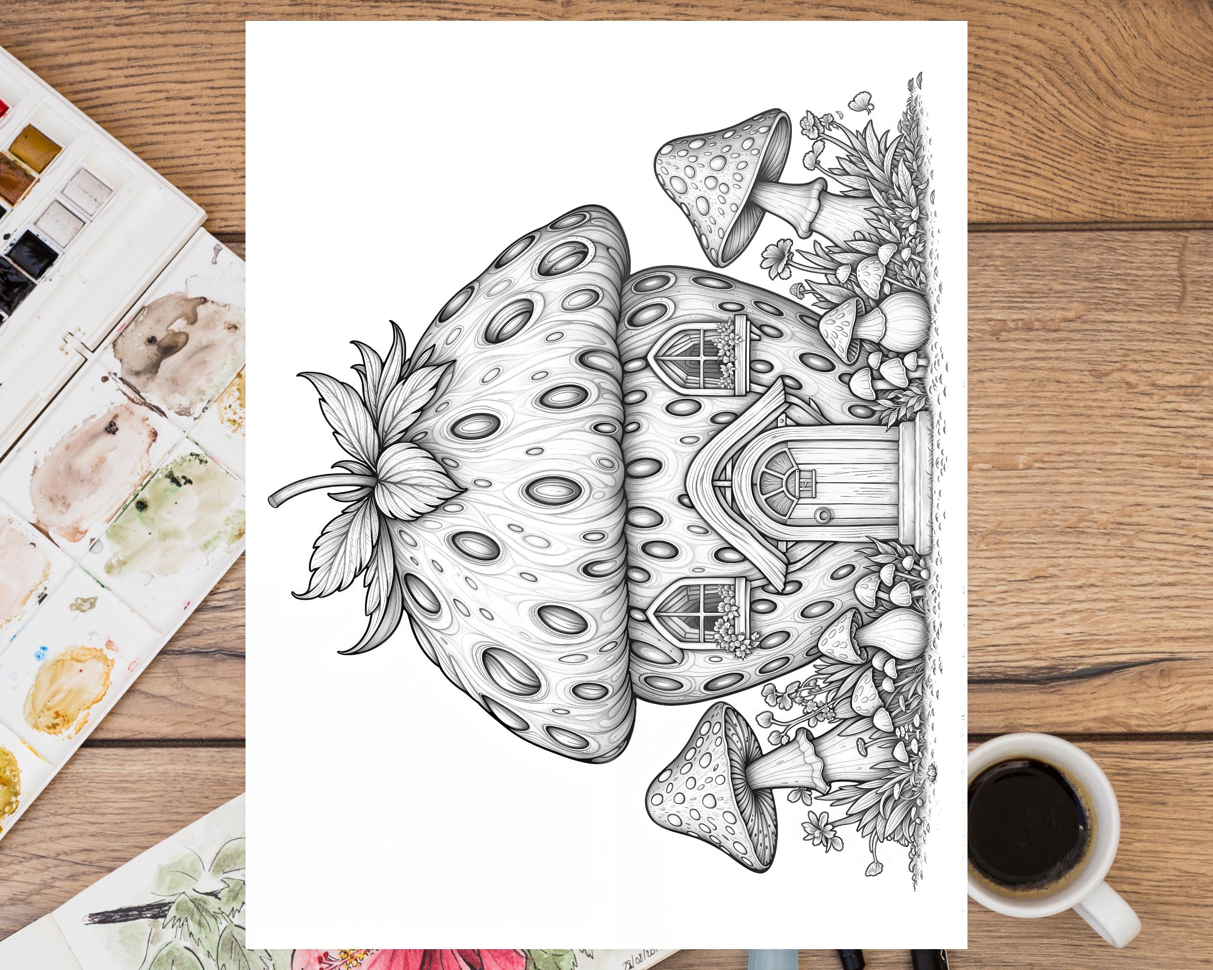 40 Strawberry House Coloring Pages, Coloring Sheets, Fantasy Coloring ...