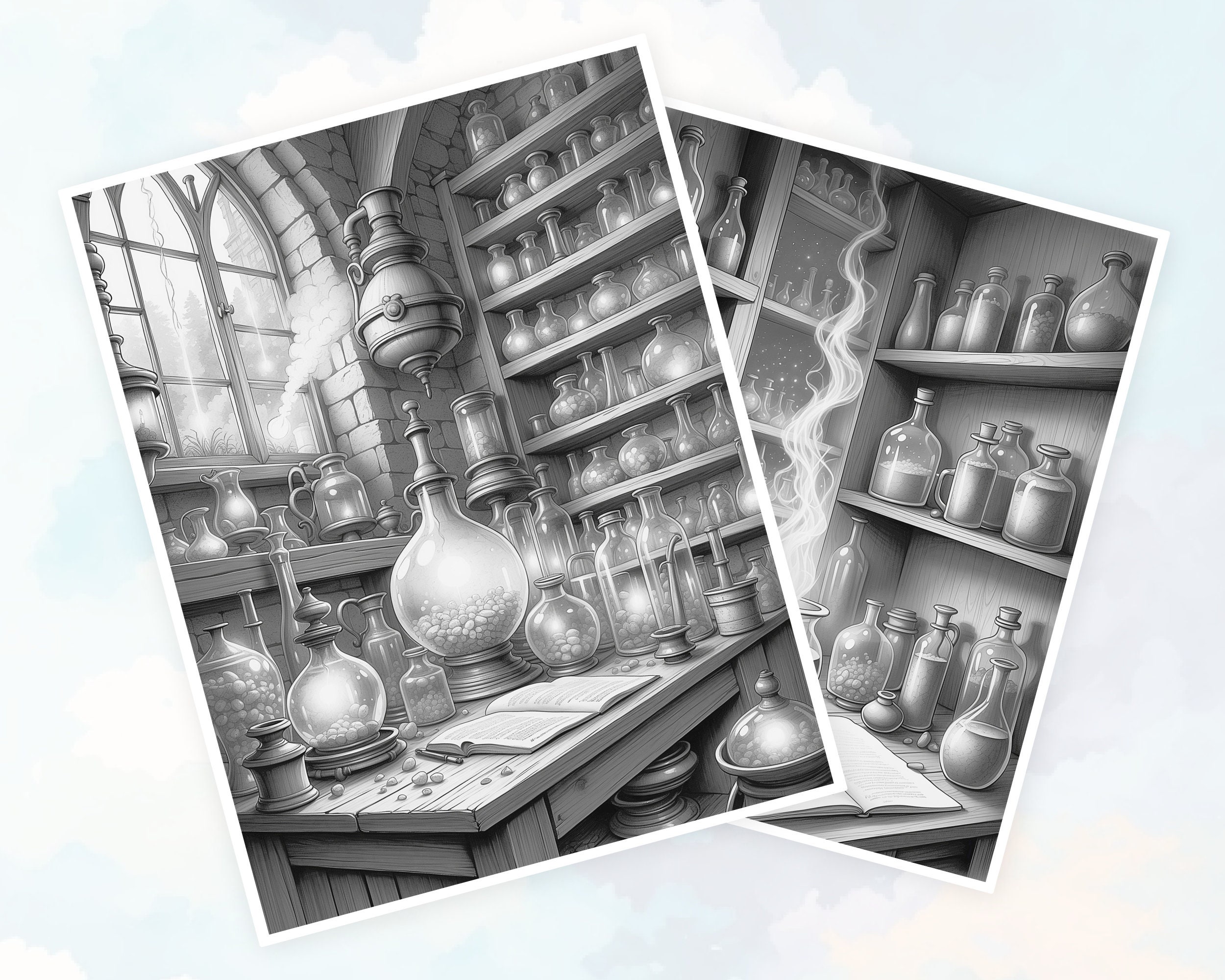 40 Enchanted Potion Shop Coloring Pages, Coloring Sheets, Adult ...
