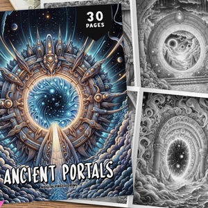 30 Ancient Portals Coloring Pages, Coloring Sheets, Fantasy Coloring ...