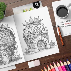 40 Strawberry House Coloring Pages, Coloring Sheets, Fantasy Coloring ...