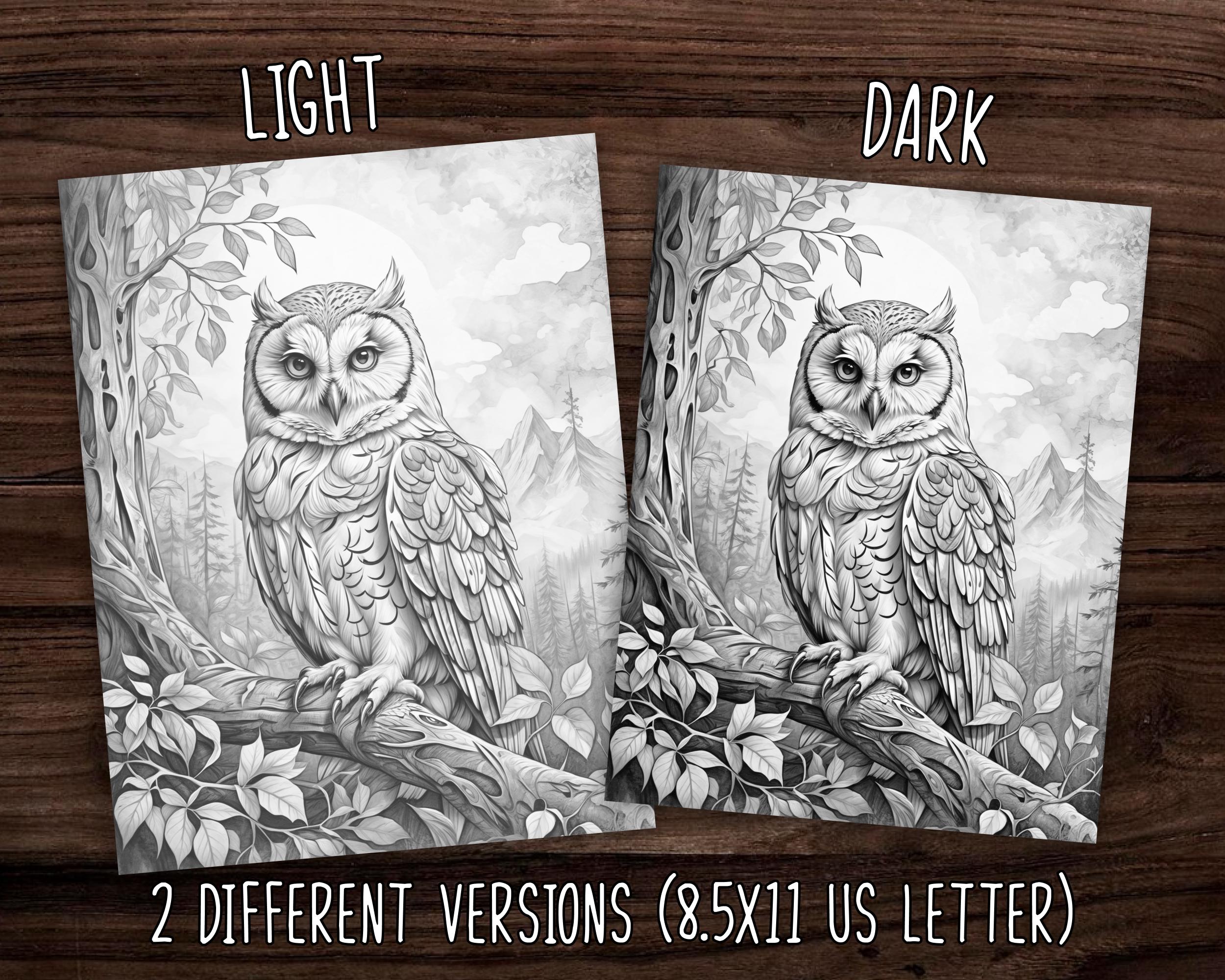 32 Fall Animal Coloring Book, Grayscale Coloring Pages, Autumn Coloring ...
