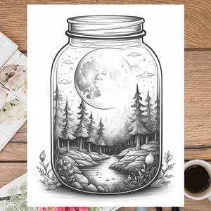 70 Forest Jar Coloring Pages, Coloring Sheets, Fantasy Coloring ...