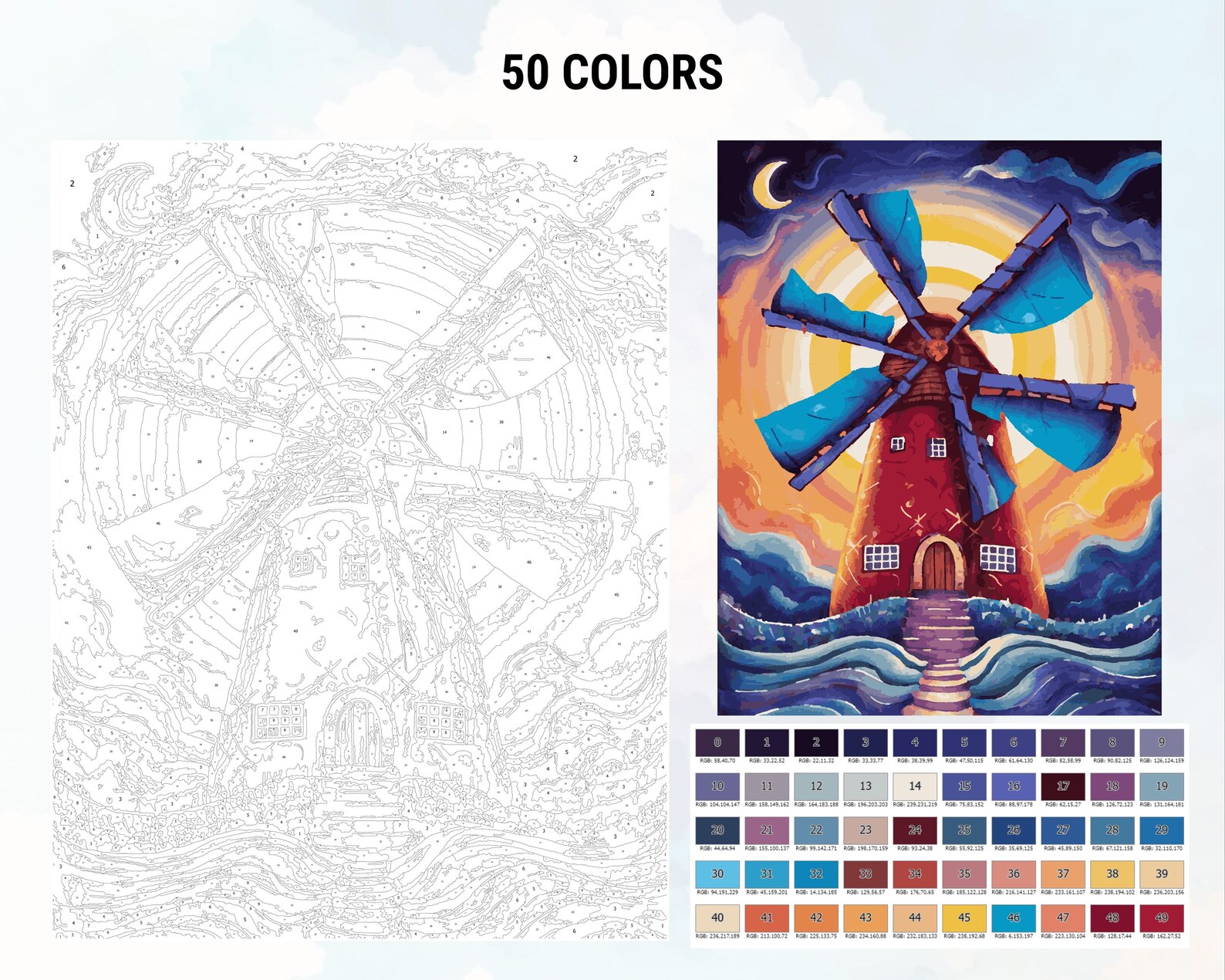 Color by Number, Digital Coloring Pages, Paint by Numbers, Procreate ...