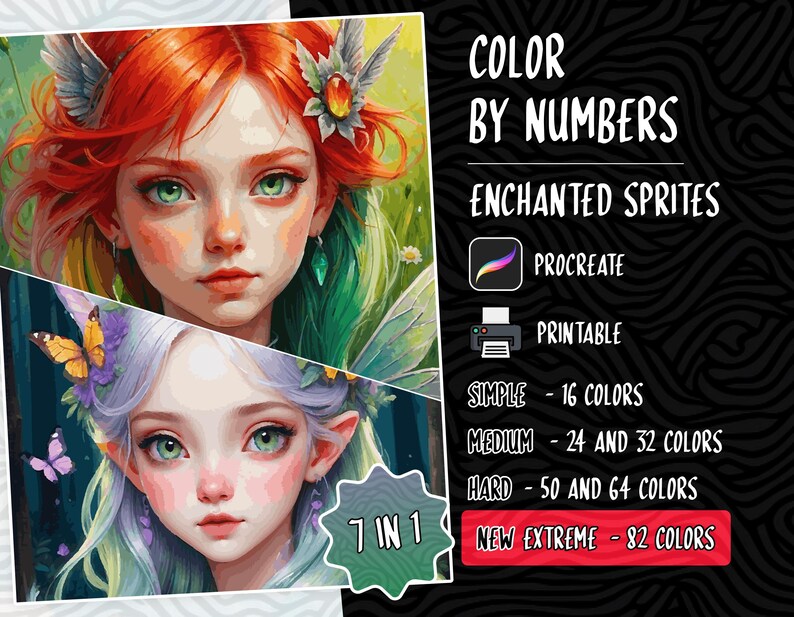 Fairy Color by Numbers, Digital Coloring Pages, Paint by Number ...