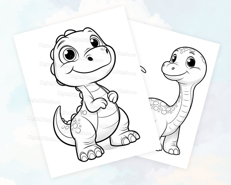 70 Simple Dinosaur Coloring Pages for Kids, Coloring Pages for Kids ...