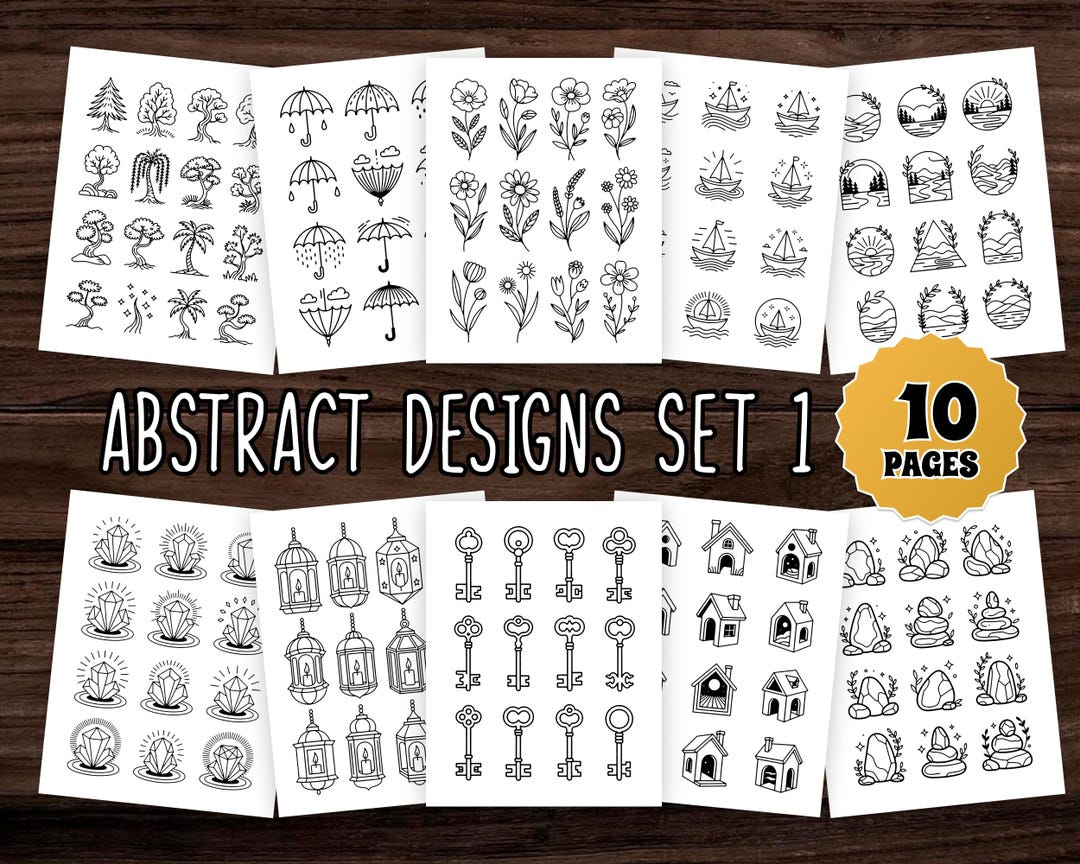 Abstract Pattern Coloring Pages PDF – 10 Printable Minimalist Line Art ...