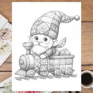 100+ Patchwork Gnome Coloring Book, Grayscale Coloring, Coloring Sheets, Garden Gnome Coloring ...