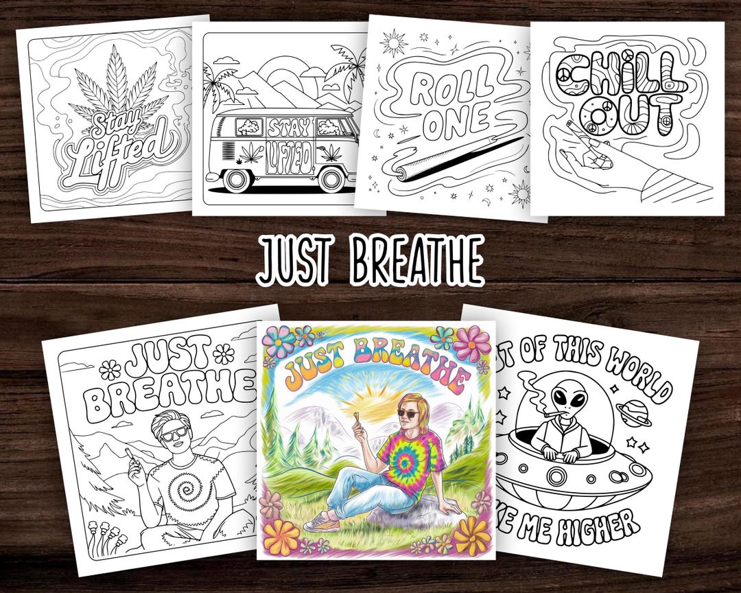 Stoner Adult Coloring Pages Printable PDF Relaxing Coloring Bold and ...