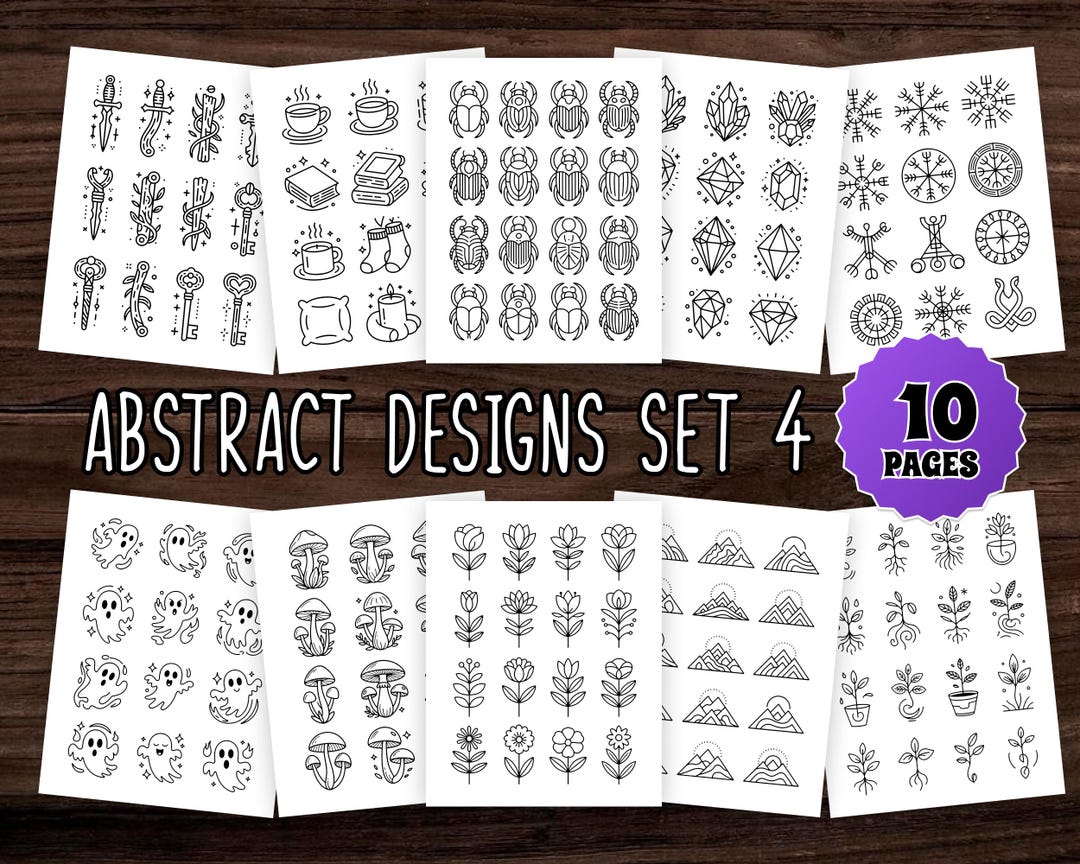Geometric Line Art Coloring Pages PDF – Abstract Pattern Collection for ...