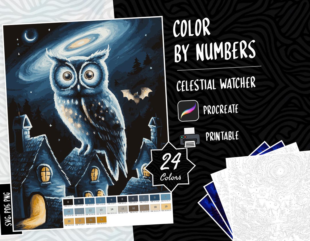 Fantasy Coloring Paint by Numbers Color by Numbers Digital Coloring ...