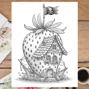 40 Strawberry House Coloring Pages, Coloring Sheets, Fantasy Coloring ...