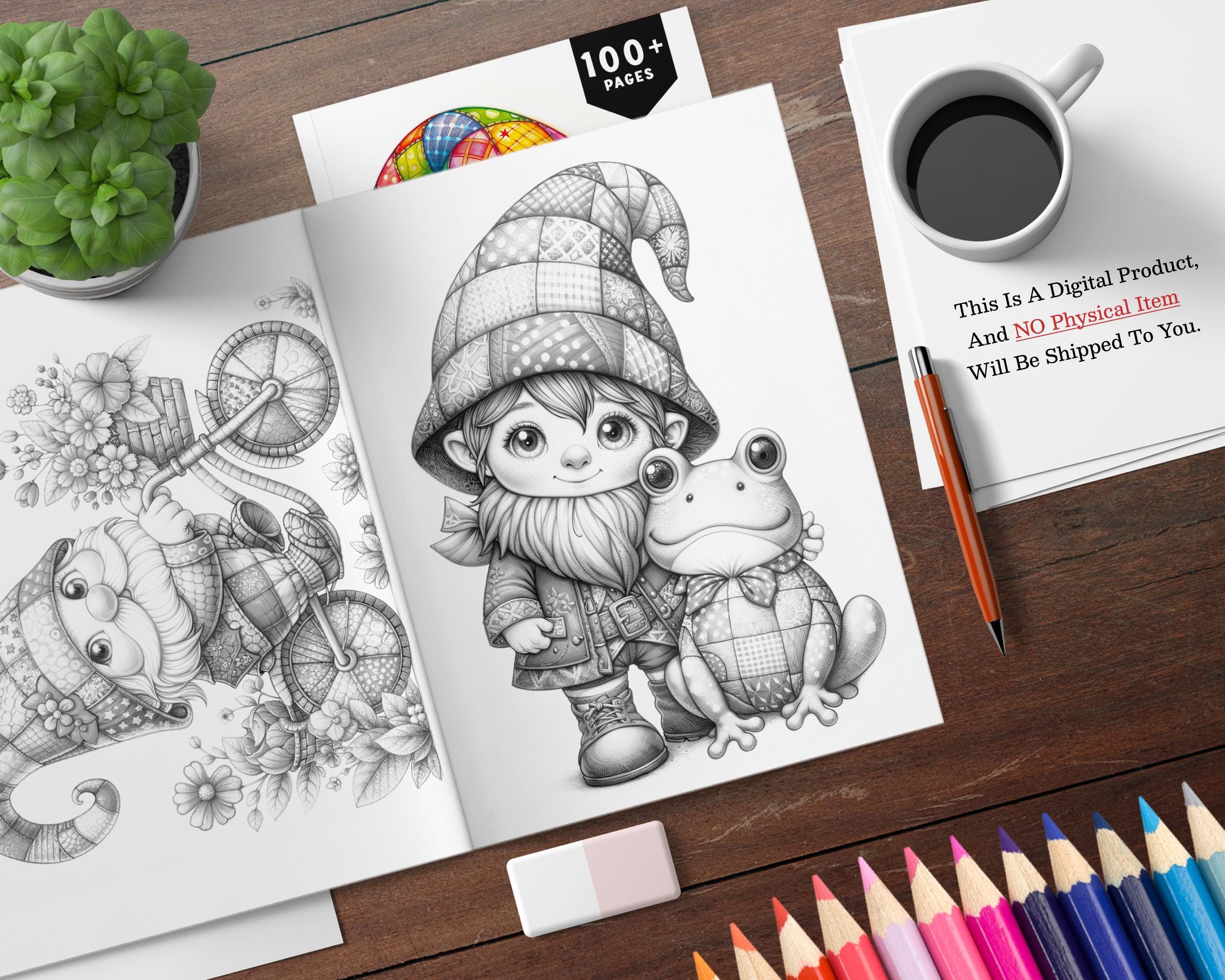 100+ Patchwork Gnome Coloring Book, Grayscale Coloring, Coloring Sheets ...