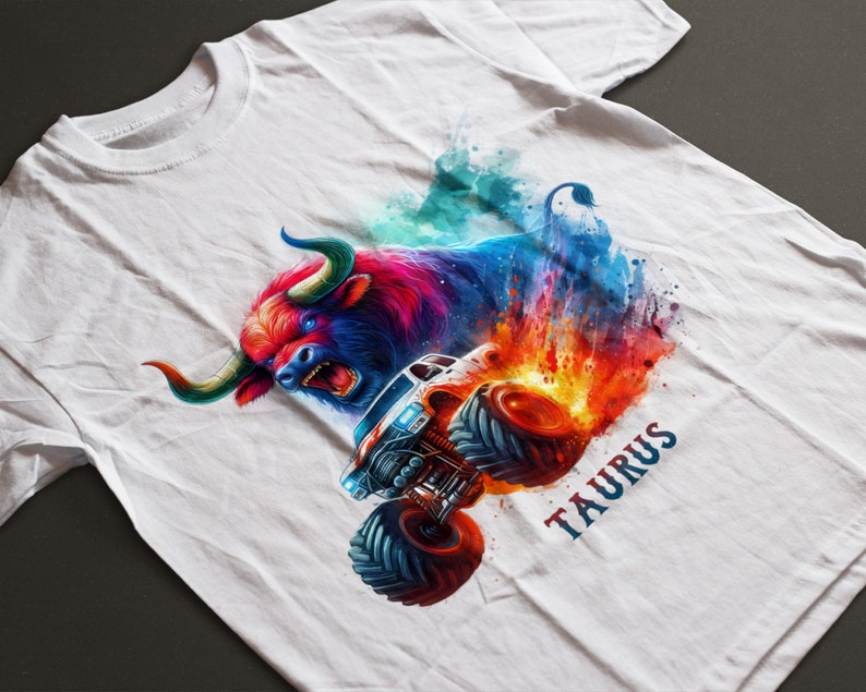 Taurus Zodiac, Monster Truck With Zodiac Signs Clipart Set, American ...