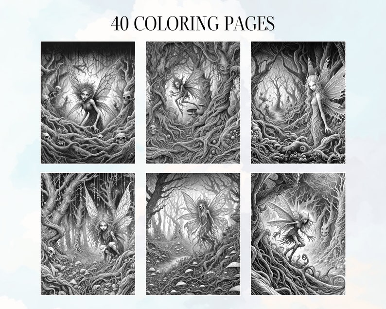 40 Psychedelic Fairy Forest Coloring Pages, Creepy Fairy, Creepy Forest ...