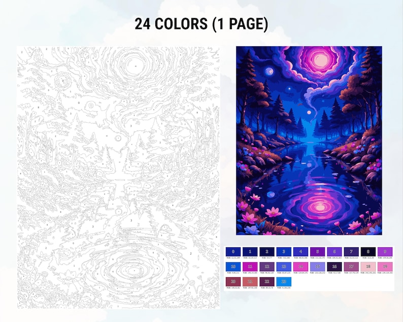 Color by Numbers, Digital Coloring, Paint by Numbers, Procreate ...