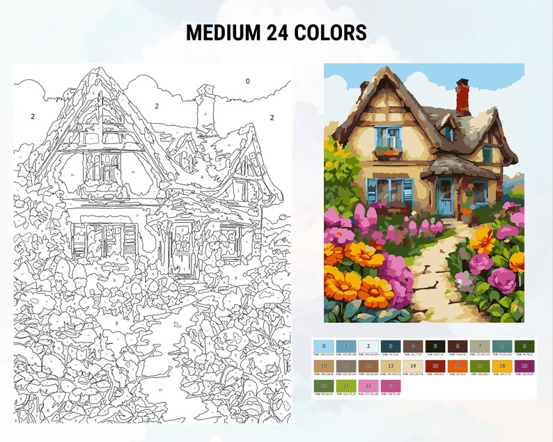 Color by Numbers, Digital Coloring Pages, Paint by Numbers, Procreate ...