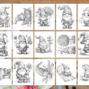 100+ Patchwork Gnome Coloring Book, Grayscale Coloring, Coloring Sheets, Garden Gnome Coloring ...