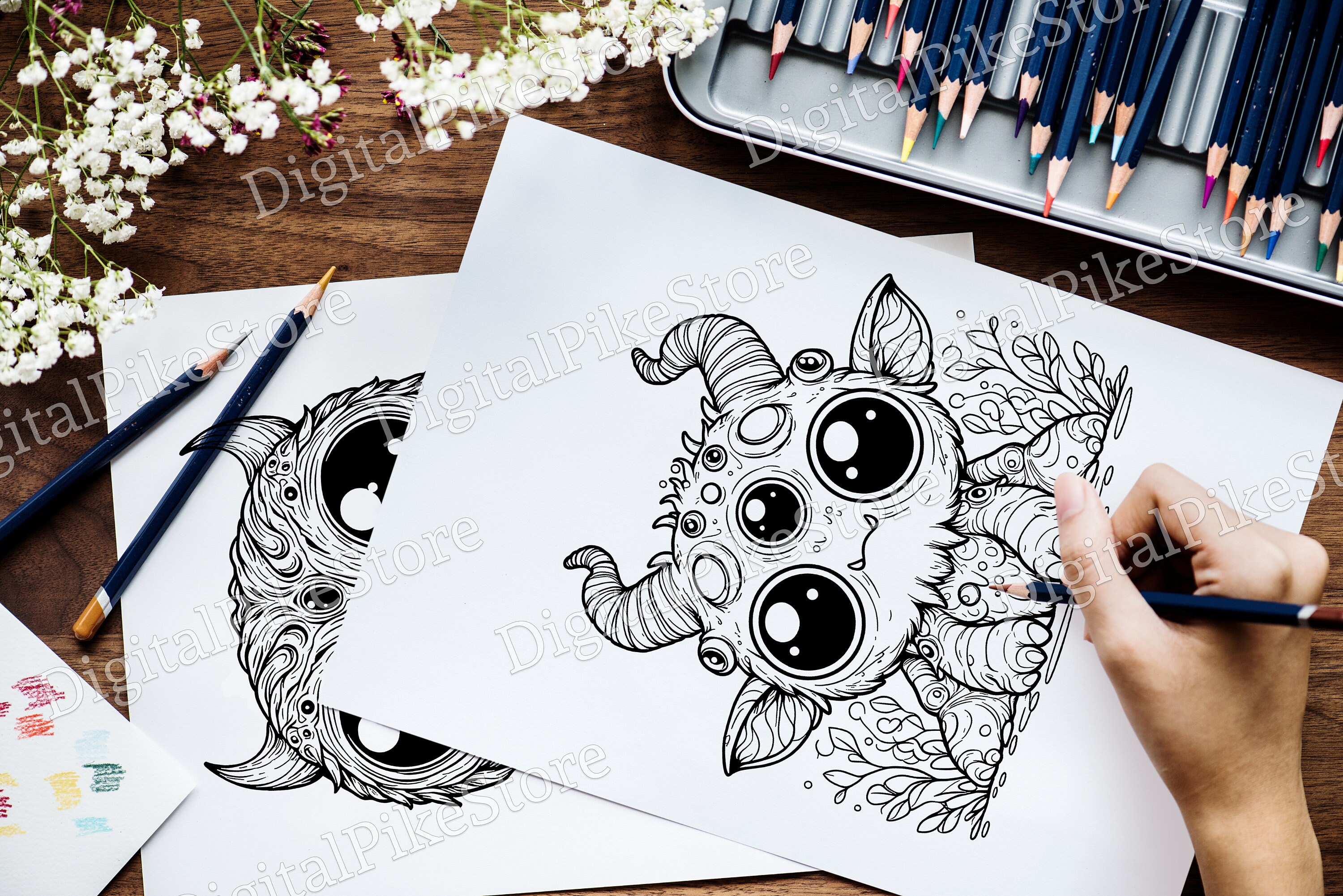 50 Cute Creeps Coloring, Coloring Sheets, Coloring Pages for Kids, Cute ...