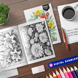400+ Flowers Coloring Book, Coloring Bundle, Coloring Sheets, Botanical ...