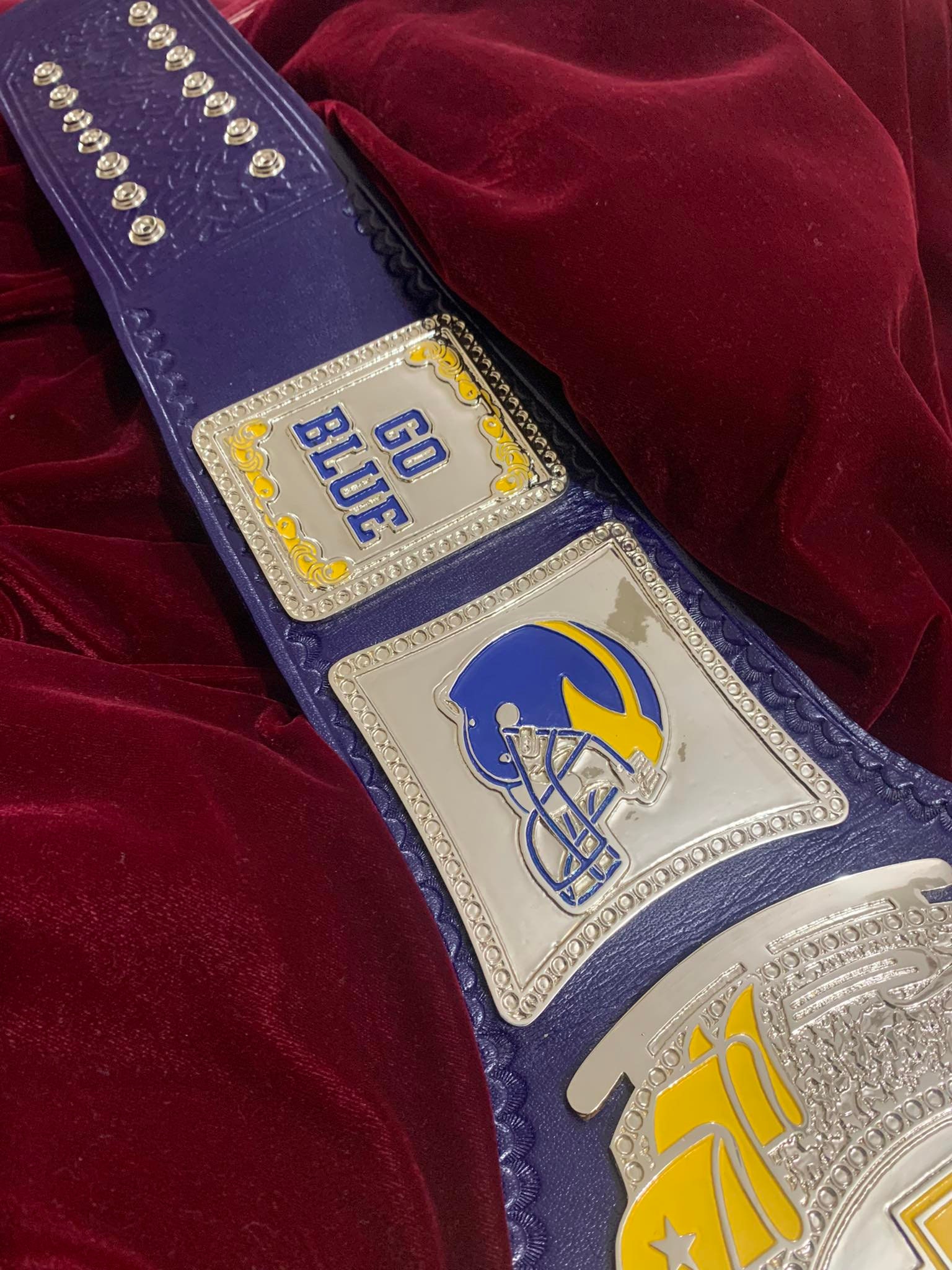 MICHIGAN CHAMPIONSHIP BELT, 4mm Zinc Plates, Real Leather Strap, Adult ...