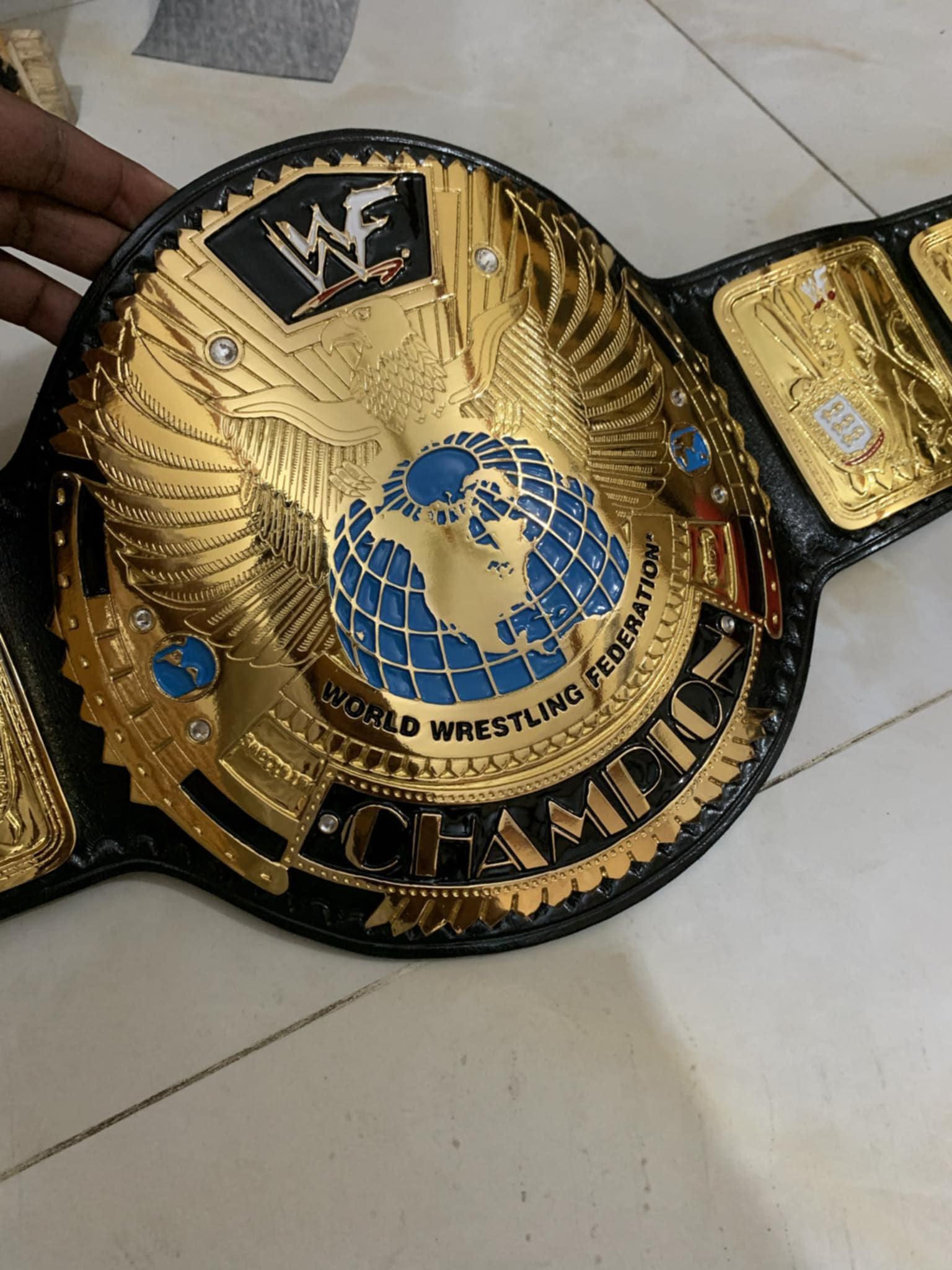 BIG EAGLE Scratch Logo Title Belt, CNC Engraved, Gold Plated Zinc Metal ...