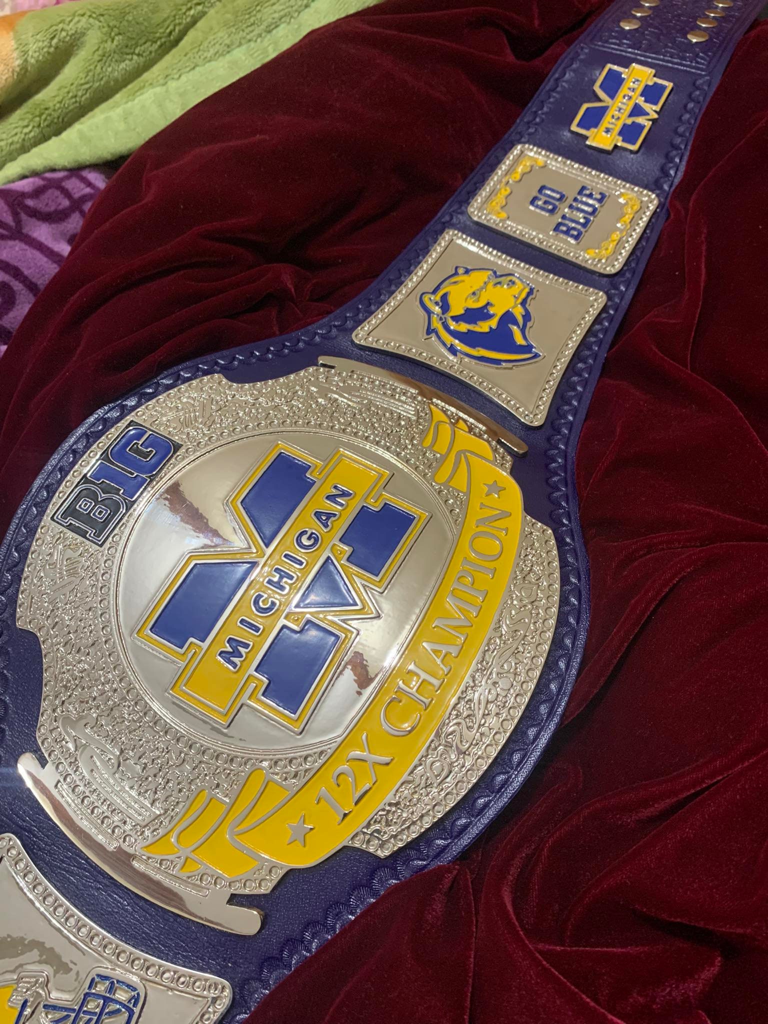 MICHIGAN CHAMPIONSHIP BELT, 4mm Zinc Plates, Real Leather Strap, Adult ...