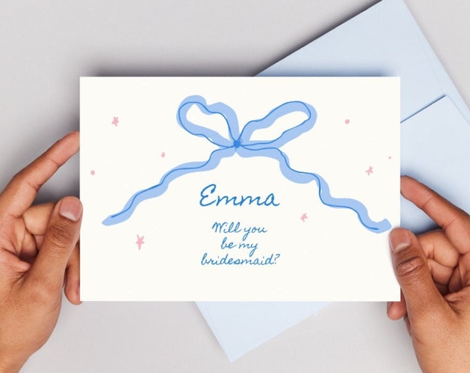 Bow Bridesmaid Proposal Handwritten Style - Etsy