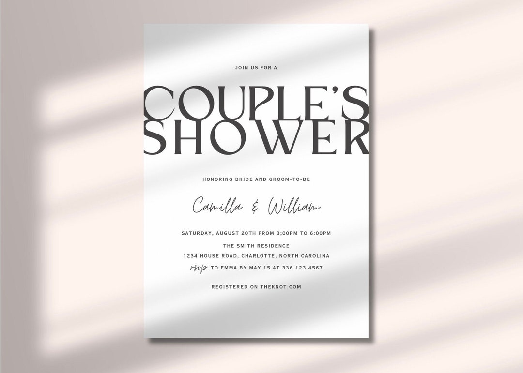 Couple Shower Invitation Template - Etsy