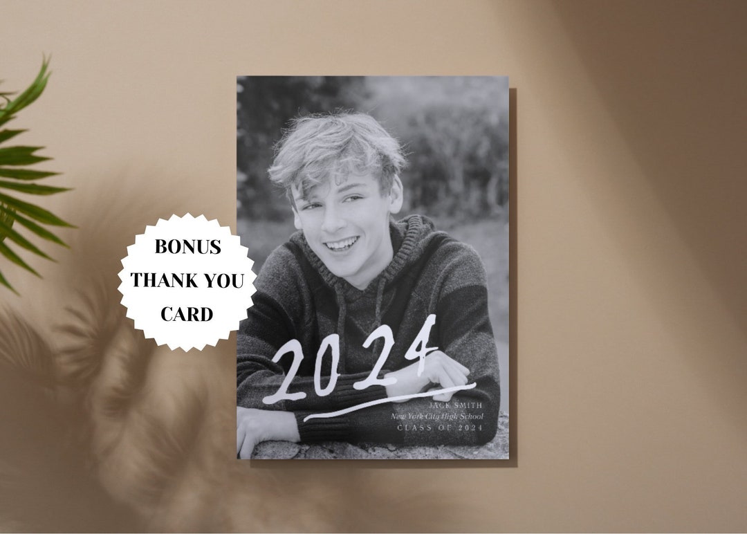 Guy Graduation Announcement | Simple Modern Grad Announcement ...