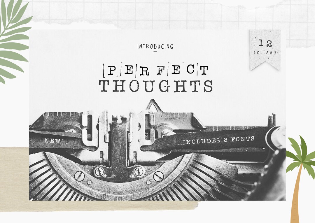 Perfect Thoughts Font Bundle Serif Font, Canva Font, Procreate Font ...