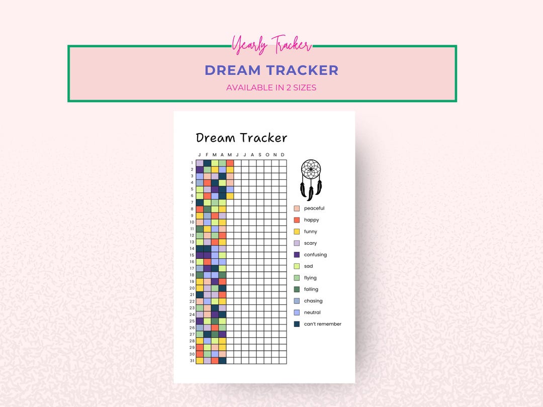 Dream Tracker, Printable Dream Journal, Dreams Diary, Dream Logging ...