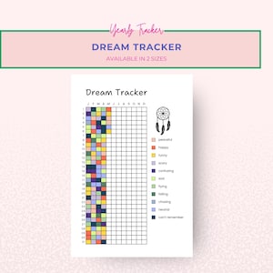 Dream Tracker, Printable Dream Journal, Dreams Diary, Dream Logging ...
