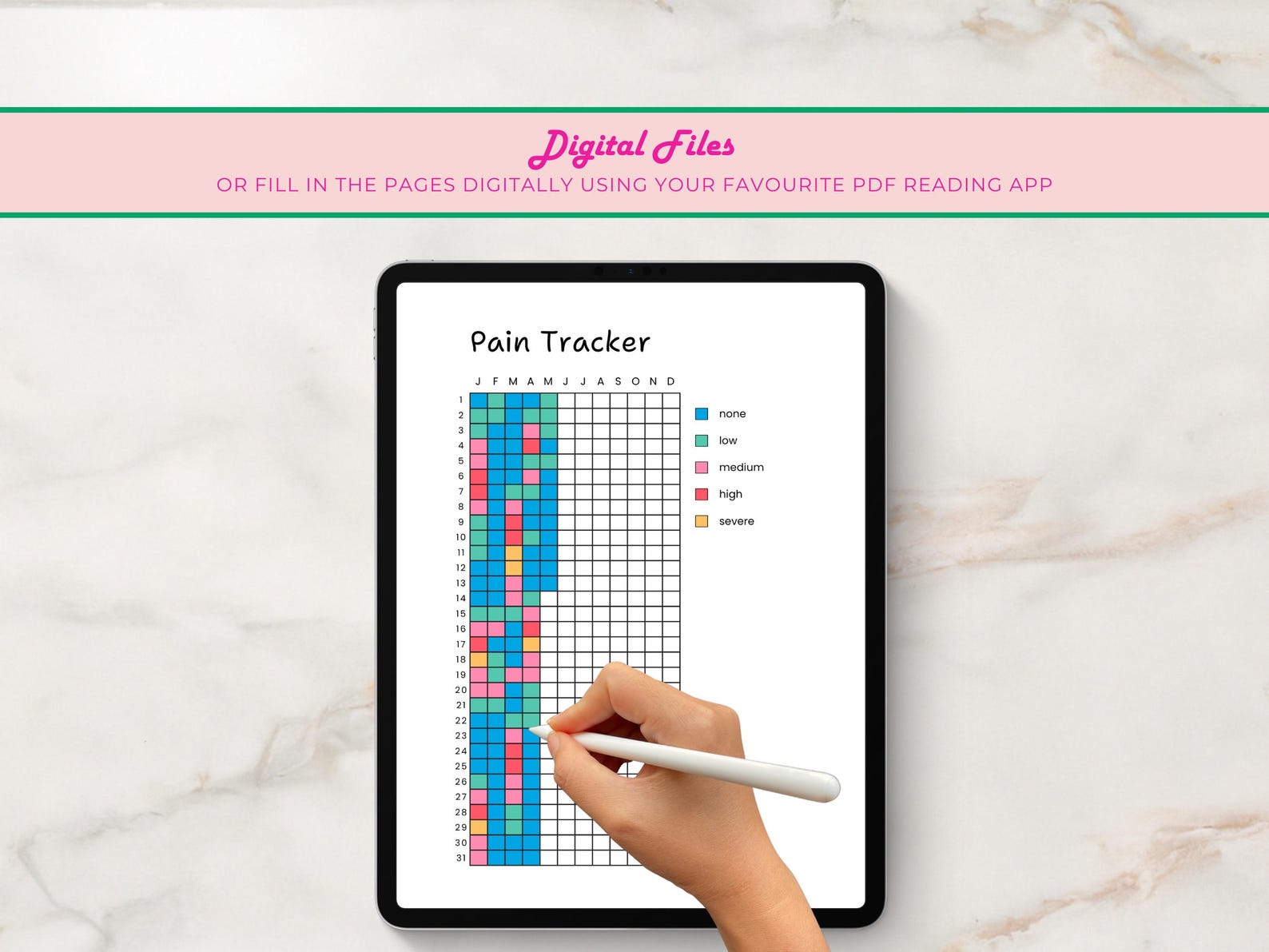 Pain Tracker, Monthly Pain Tracker, Printable Pain Log, Pain Journal ...