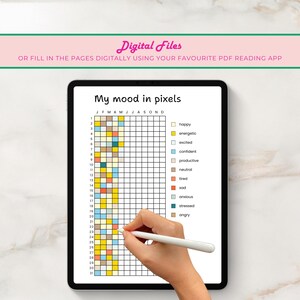 Mood in Pixels, Mood Journaling, Yearly Mood Tracker, Digital Planner ...
