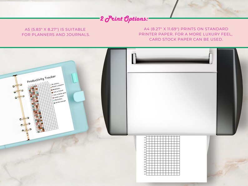 Productivity Tracker, Printable Journal Page, Digital Planner Pages ...