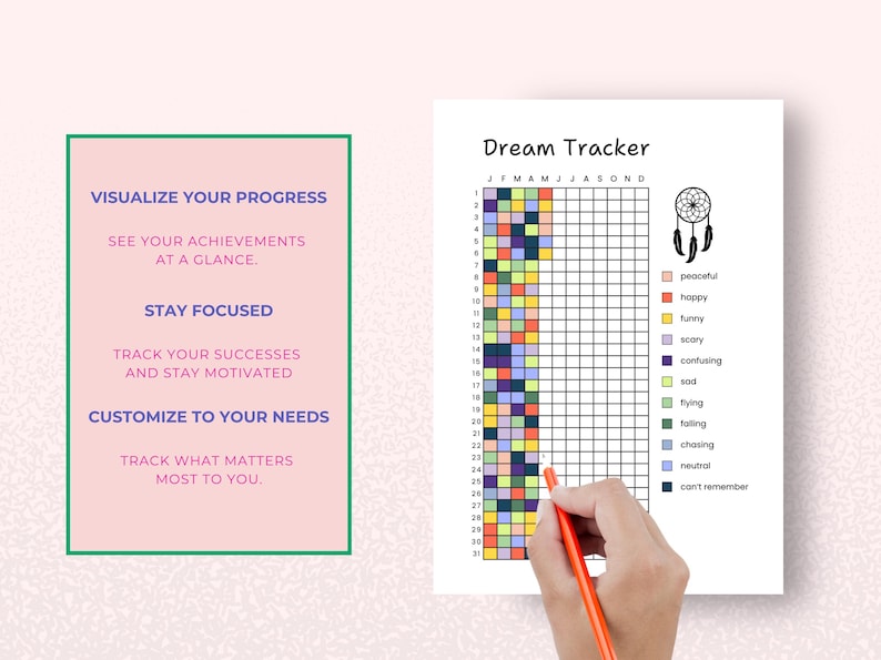 Dream Tracker, Printable Dream Journal, Dreams Diary, Dream Logging ...
