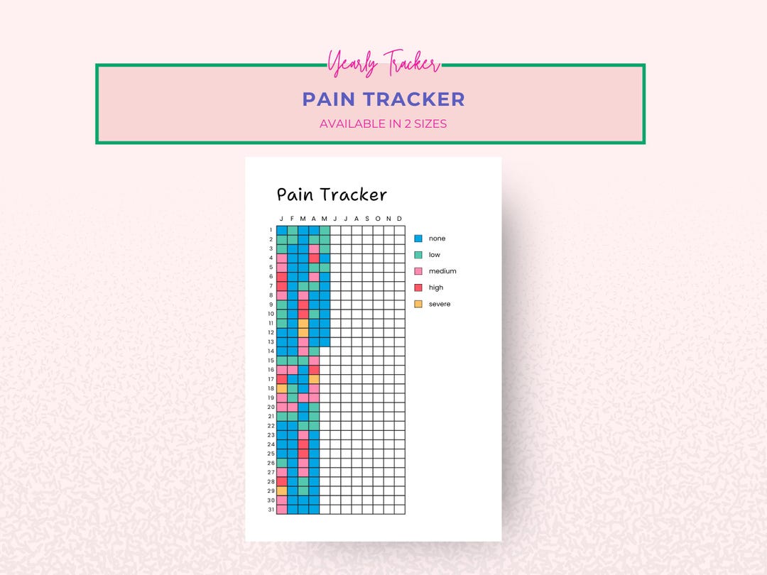 Pain Tracker, Monthly Pain Tracker, Printable Pain Log, Pain Journal ...