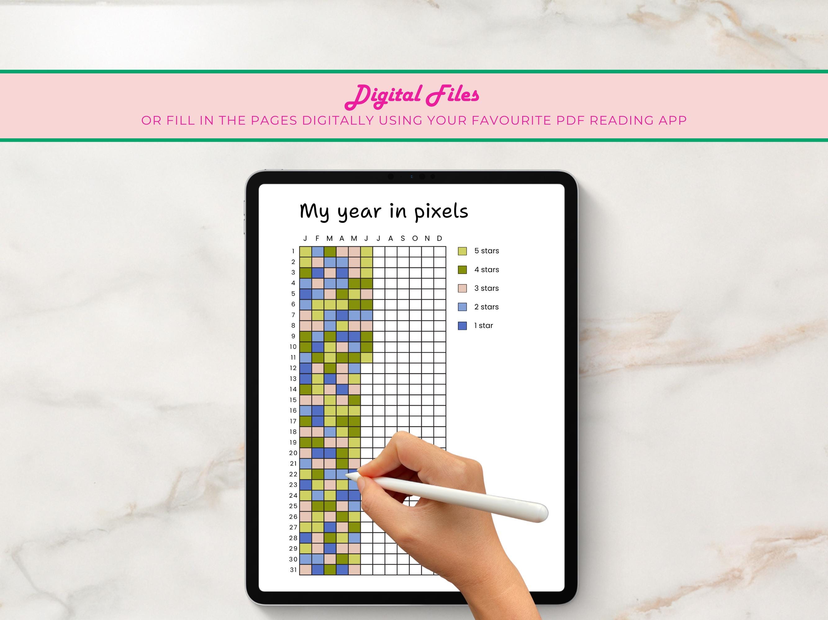 Year in Pixels Printable Mood Tracker Rate My Day Daily Mood Tracker ...