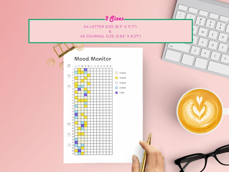 Mood Tracker, Daily Mood Tracker, Rate My Day, Printable Mood Tracker ...