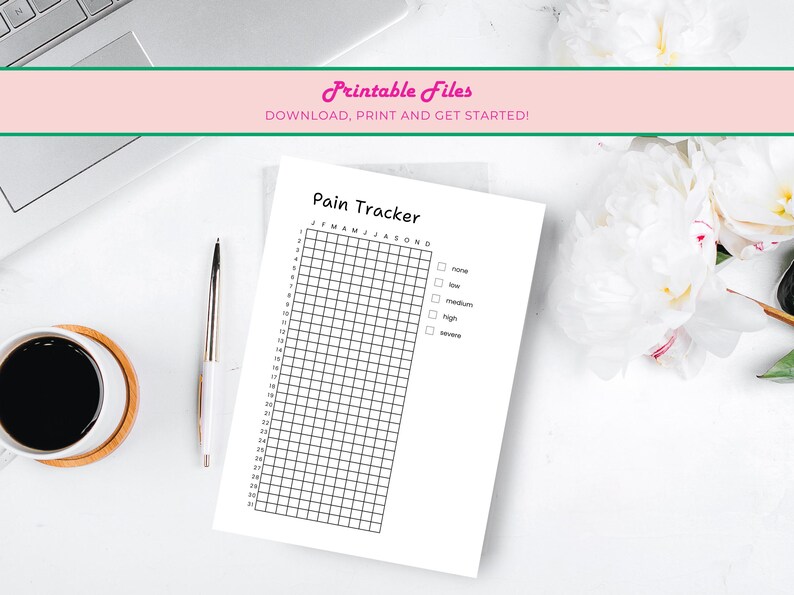 Pain Tracker, Monthly Pain Tracker, Printable Pain Log, Pain Journal ...