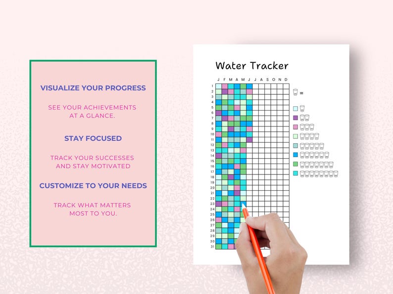 Water Tracker, Printable Hydration Tracker, Water Intake Tracker, Water ...