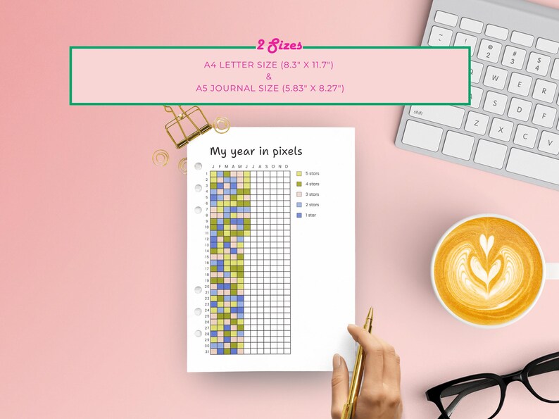 Year in Pixels - Printable Mood Tracker - Rate My Day - Daily Mood ...