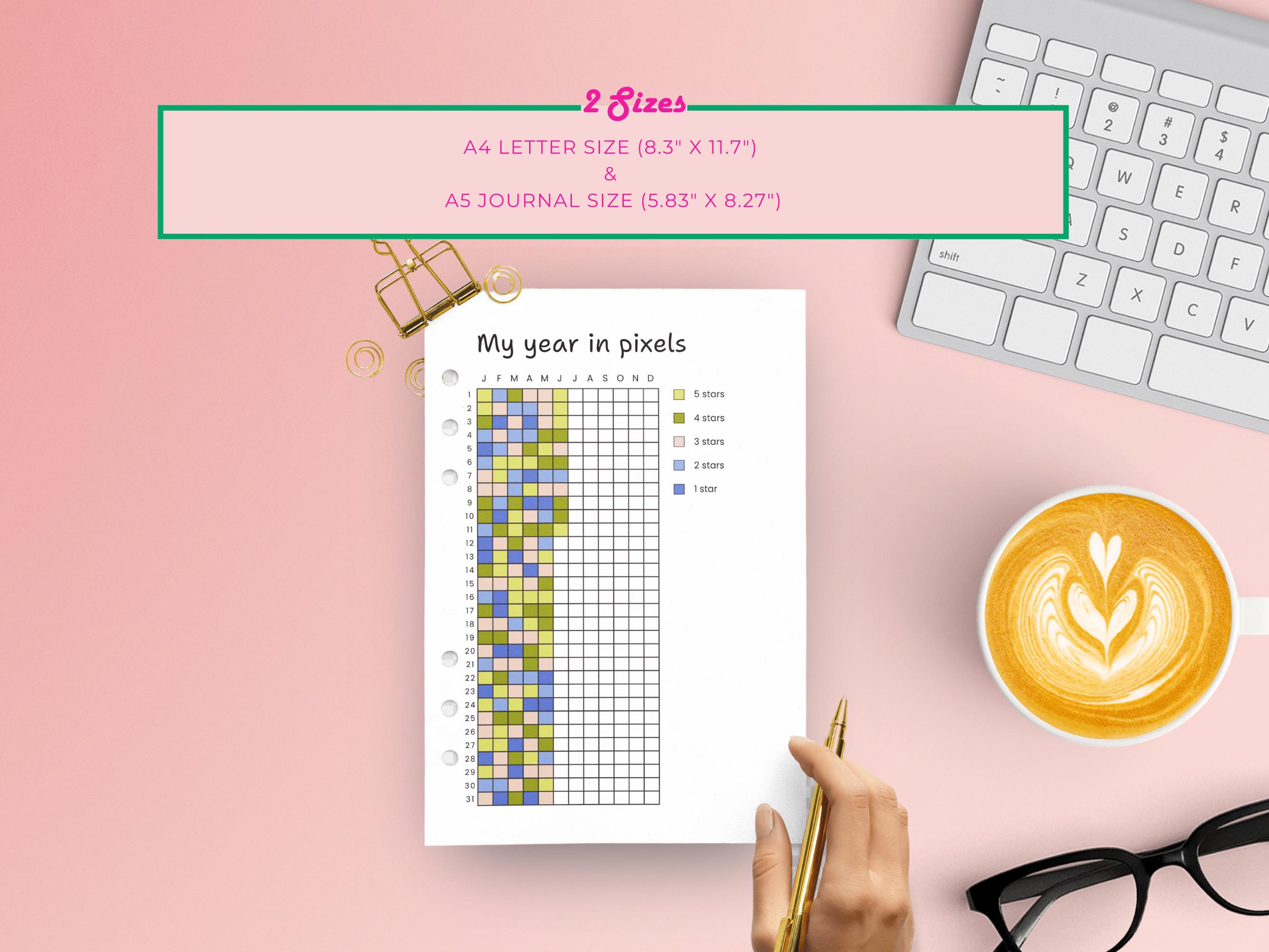 Year in Pixels Printable Mood Tracker Rate My Day Daily Mood Tracker ...