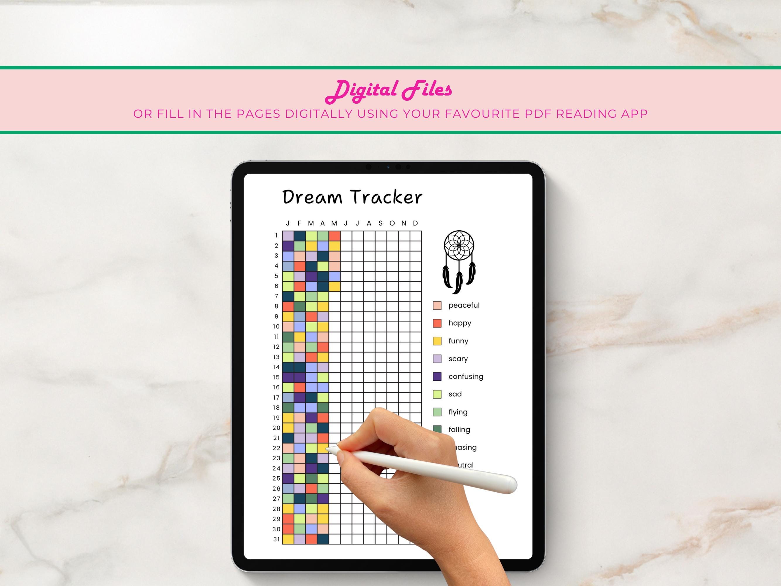 Dream Tracker, Printable Dream Journal, Dreams Diary, Dream Logging ...