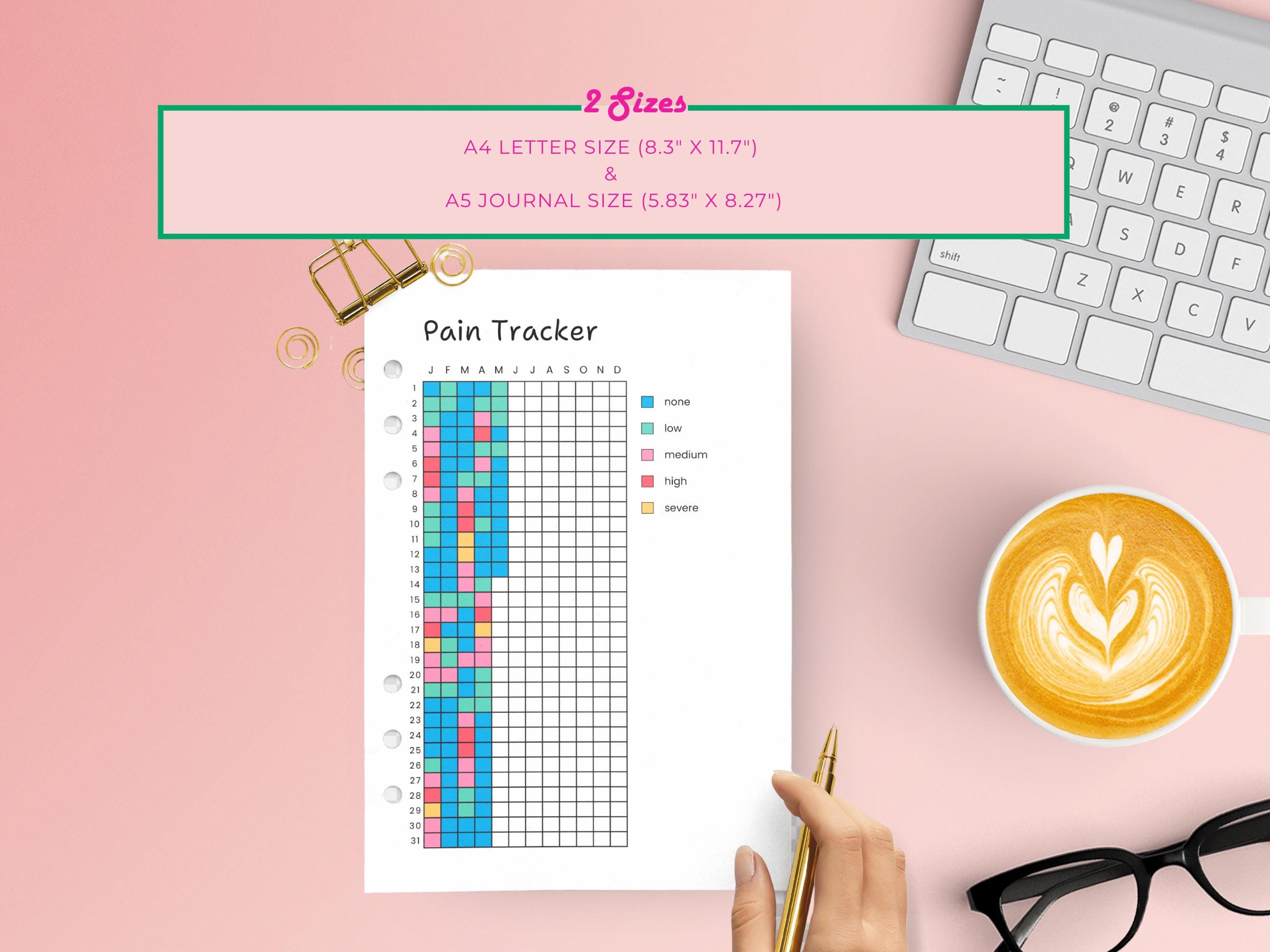 Pain Tracker, Monthly Pain Tracker, Printable Pain Log, Pain Journal ...