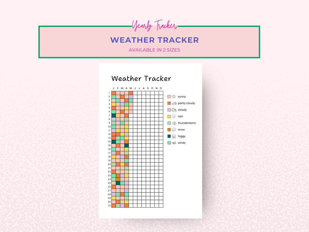 Weather Tracker, Daily Weather Diary, Printable Journal Pages, Weather ...