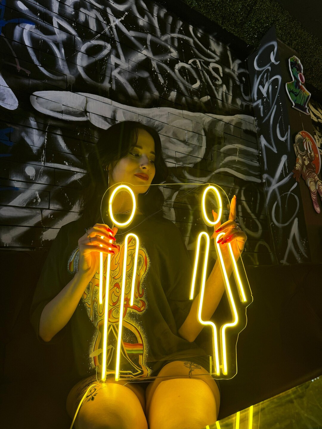 Wc Neon,wc Restroom Neon Sign , Him and Her Wall Decor , Navigation ...