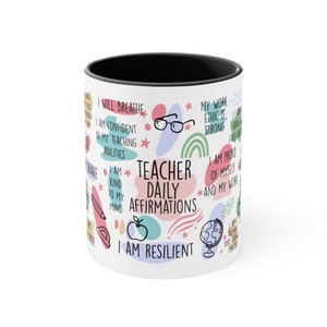 Teacher Affirmation Positive Mindset Coffee Mug, 11oz for Teacher ...