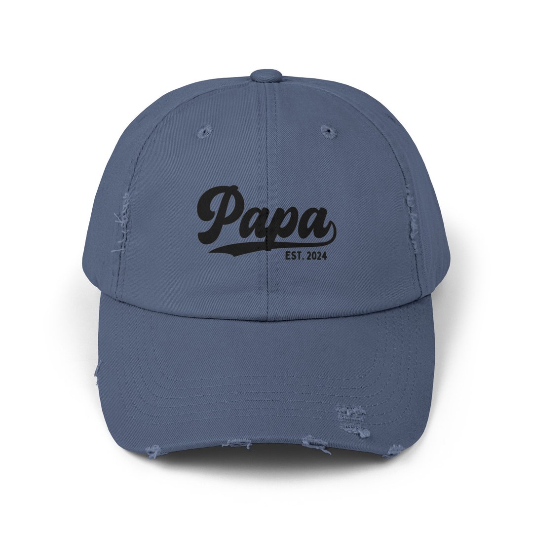 Vintage PAPA Est 2024 Cap Unisex Distressed Cap Gift Ideas for New Dads Cap for Father's Day ...