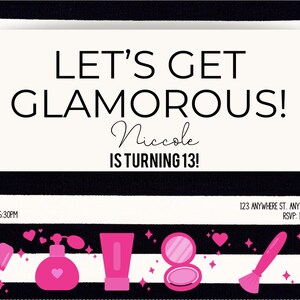 Personalized "sephora" Themed Birthday Invitation (instant Download) - Etsy